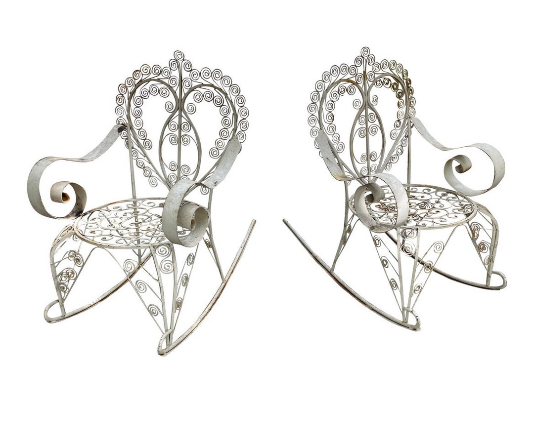 Vintage Metal Rocking Chairs - a Pair - Etsy