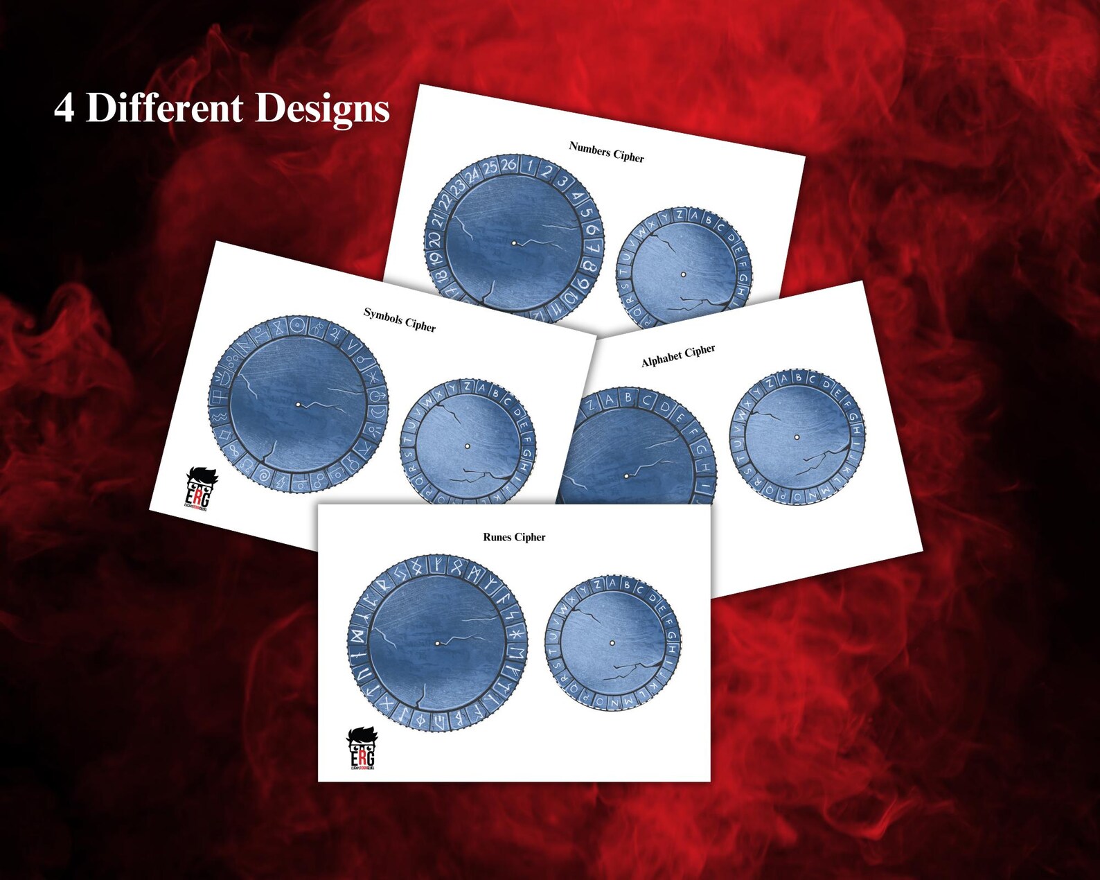 Printable Cipher Wheel Templates Alphabet, Numbers, Symbols & Runes DIY ...