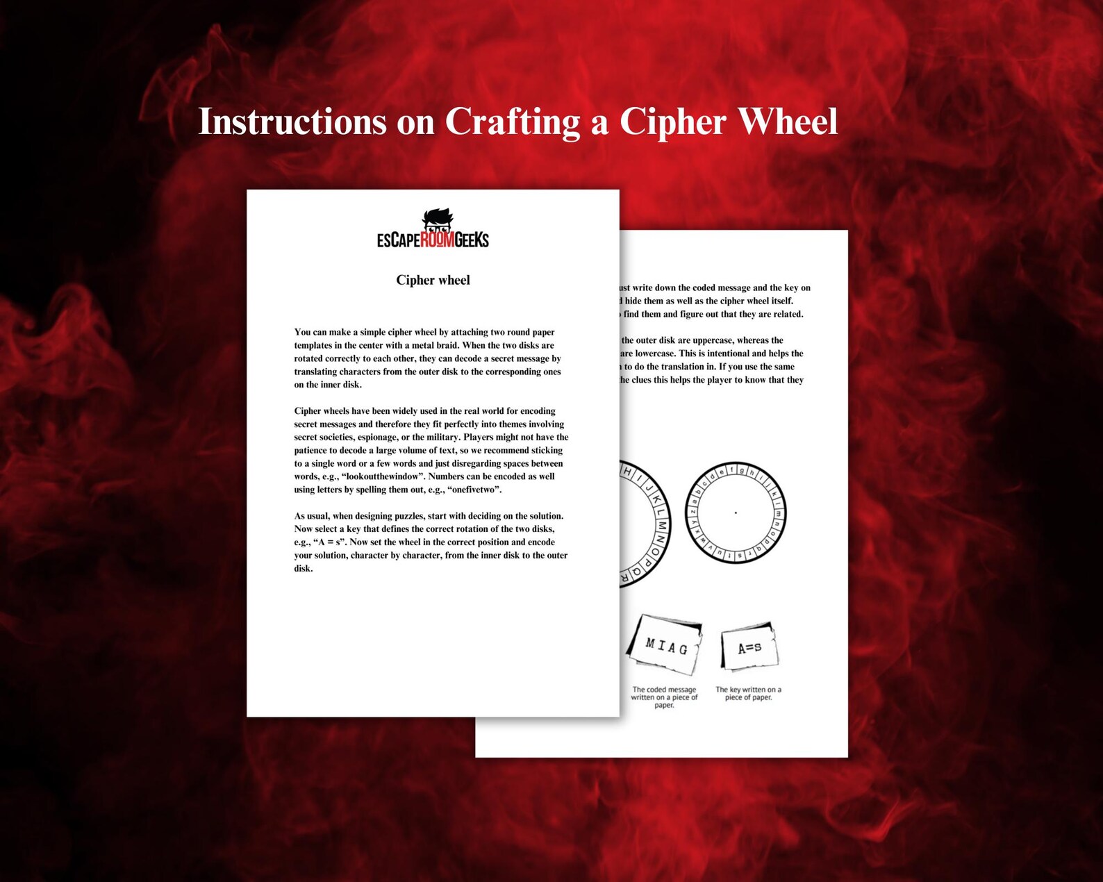 Printable Cipher Wheel Templates Alphabet, Numbers, Symbols & Runes DIY ...