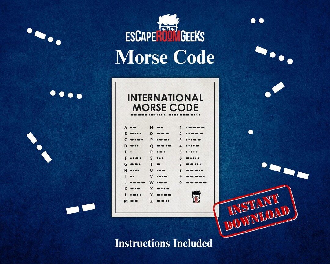 Printable Morse Code Guide - DIY Escape Room Tool With Instructions for ...