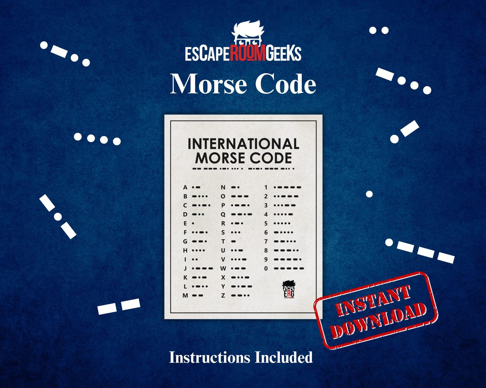 Printable Morse Code Guide - DIY Escape Room Tool With Instructions for ...