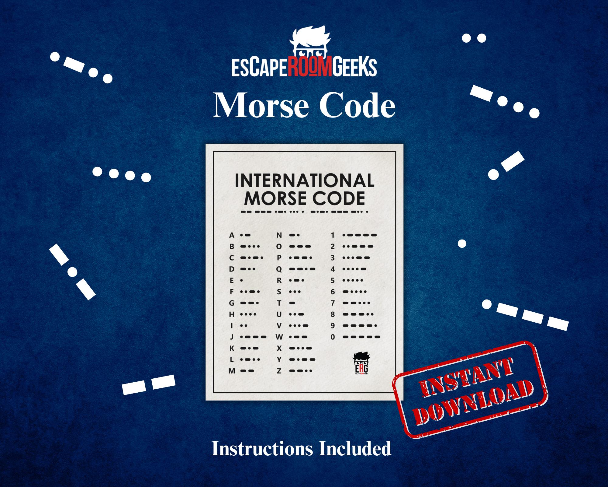 Printable Morse Code Guide - DIY Escape Room Tool With Instructions for ...