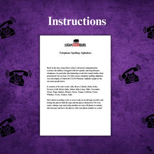 Printable Telephone Spelling Alphabet Template - DIY Escape Room Clue ...