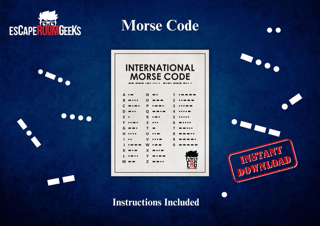 Printable Morse Code Guide DIY Escape Room Tool With Instructions for Secret Messages - Etsy