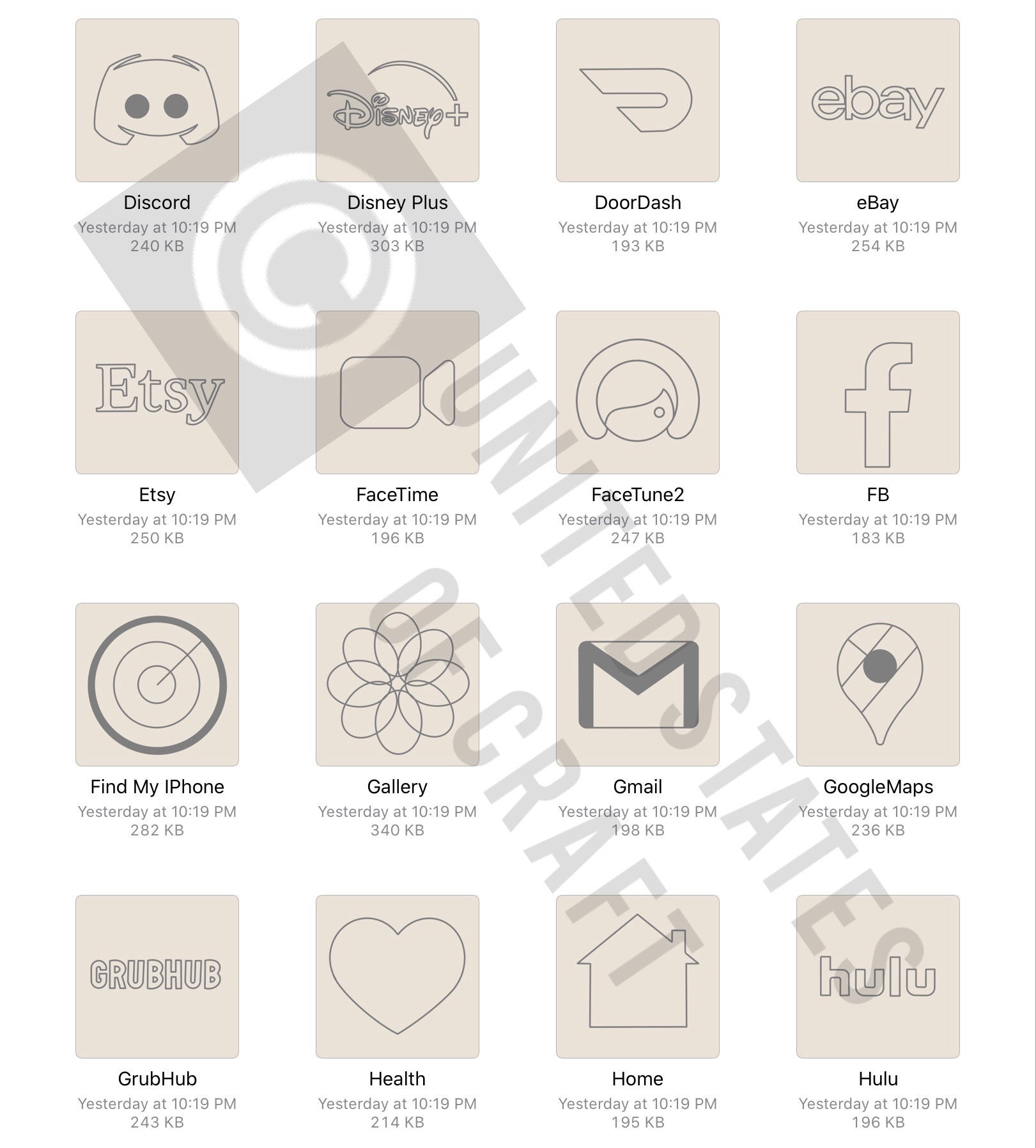 80 App Icon Pack, IOS14 Cream and Gray Minimalist Aesthetic deluxe Pack ...