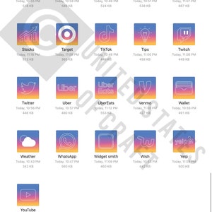 80 Ombre App Icon Pack, IOS14 Cali Sunset Minimalist Aesthetic - Etsy