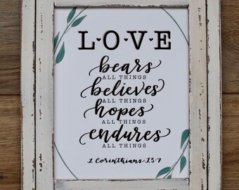 1 Corinthians 13 7 | Etsy