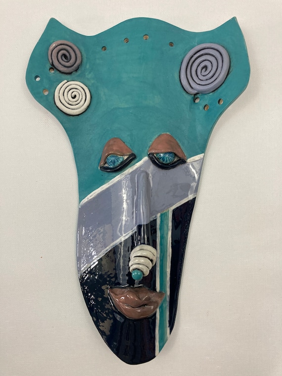 Colorful Ceramic Mask Wall Mask Wall Sculpture | Etsy