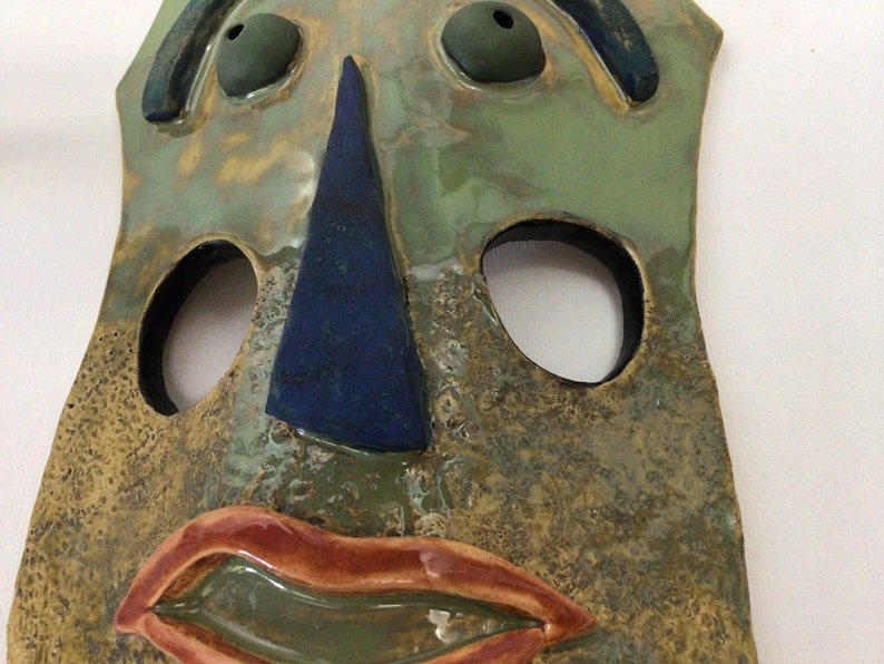 Ceramic Wall Mask: High Fire Stoneware Pottery Art - Etsy