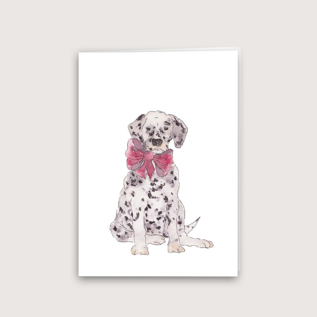 Dalmatian Birthday Card I Watercolor Drawing I A6 I Double Card With ...