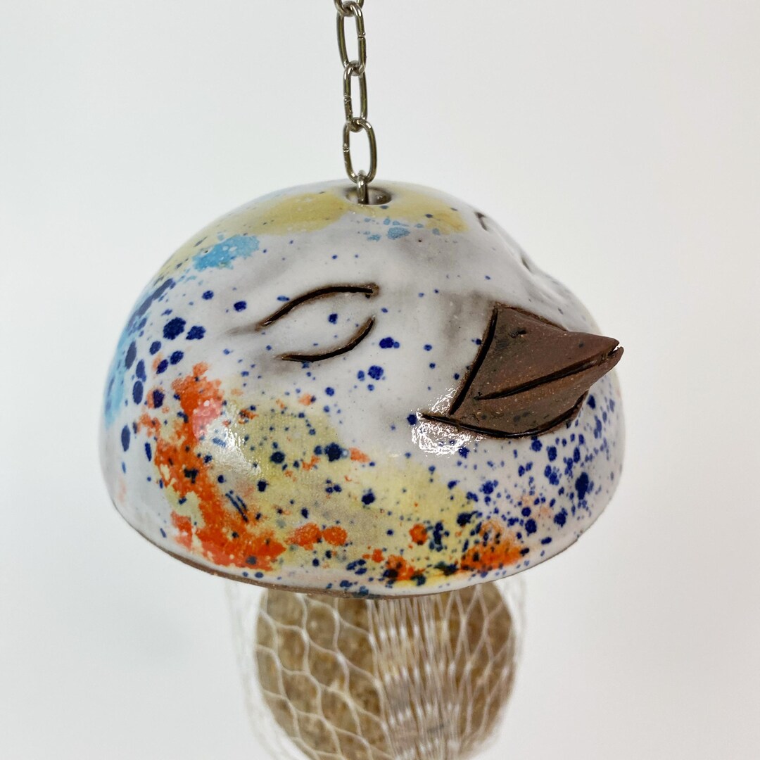 Ceramic Feeding Bell - Bird - Bird Bell - Fat Ball Holder - Hand-made ...