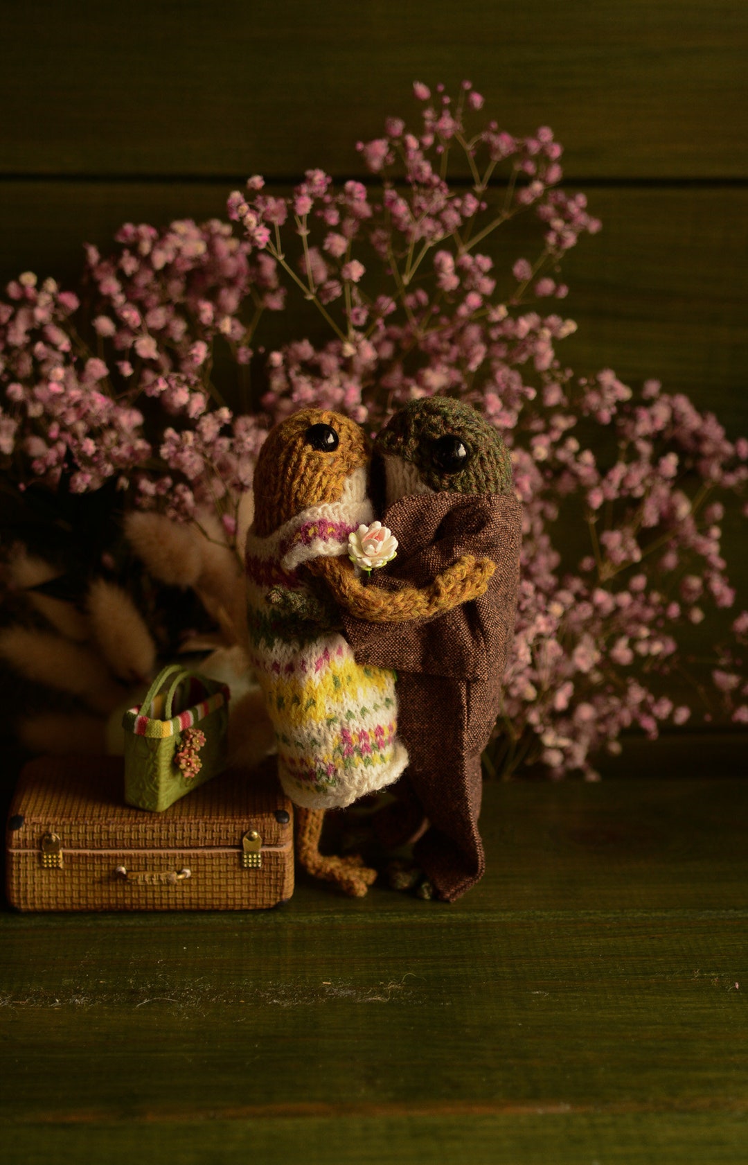 Set of Two Knitted Frogs Francesca and Herman Fisher 12 Cm Custom Order ...