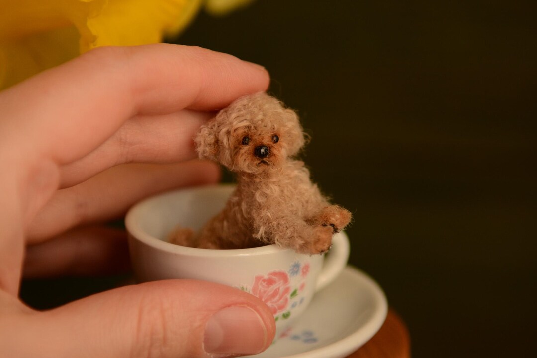 Realistic Puppy Dollhouse Miniature, Pet Lover's Mini Dog Figurine for ...