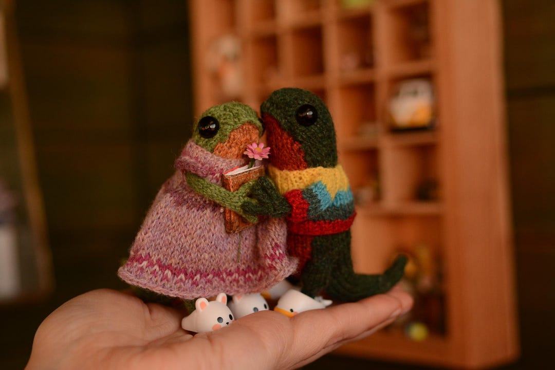 Cute Knitted Lizards. Cute Knit Lizard Pair Home Decor. - Etsy