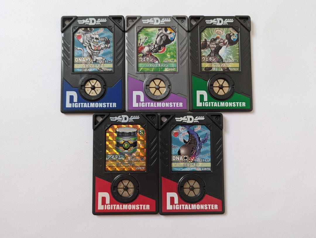 Digimon DDP Chip Digivice Accel Data Plate File 5 Pieces Reguler Mix ...