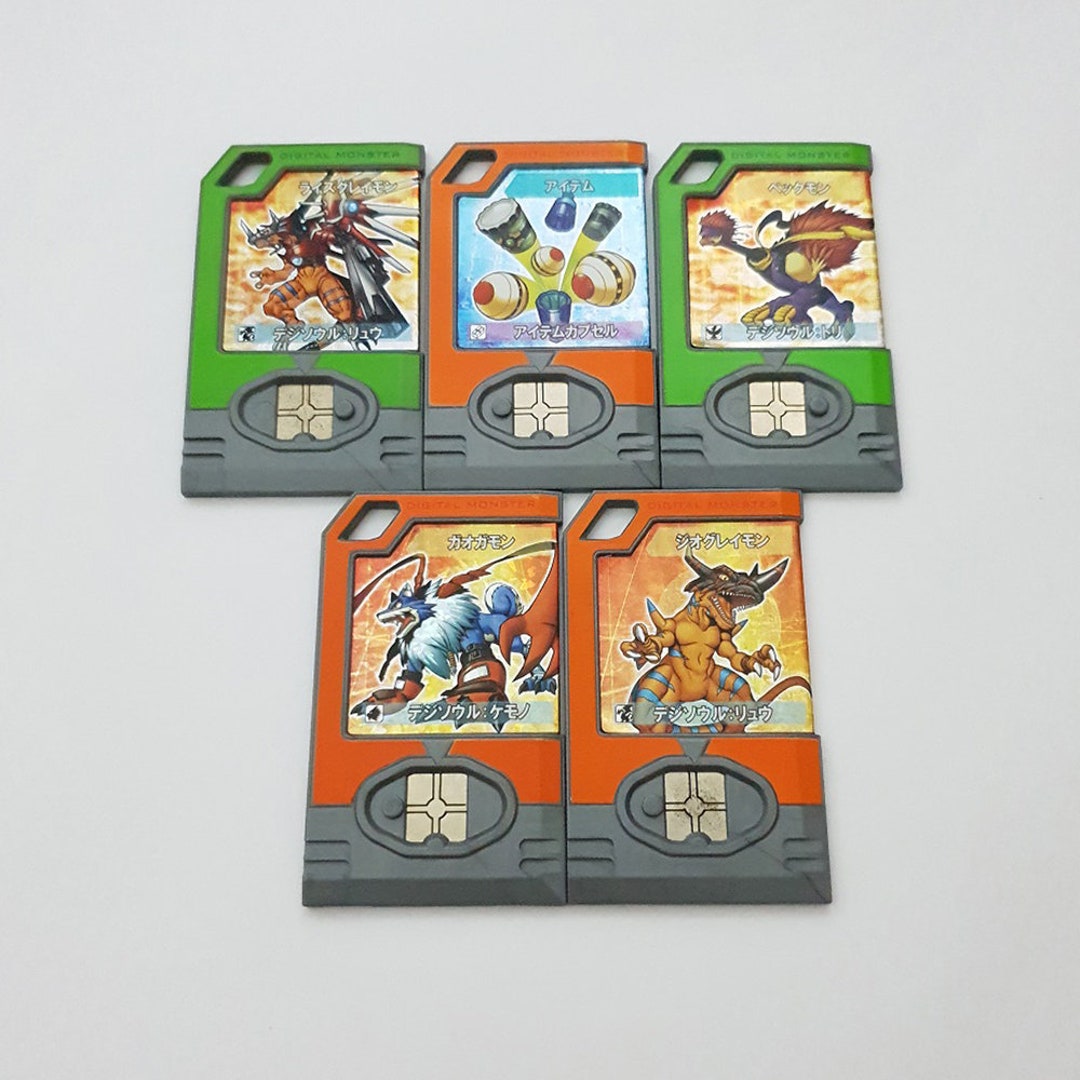 Digimon DDP Chip Digivice Accel Data Plate File 5 Pieces Partner Genome ...