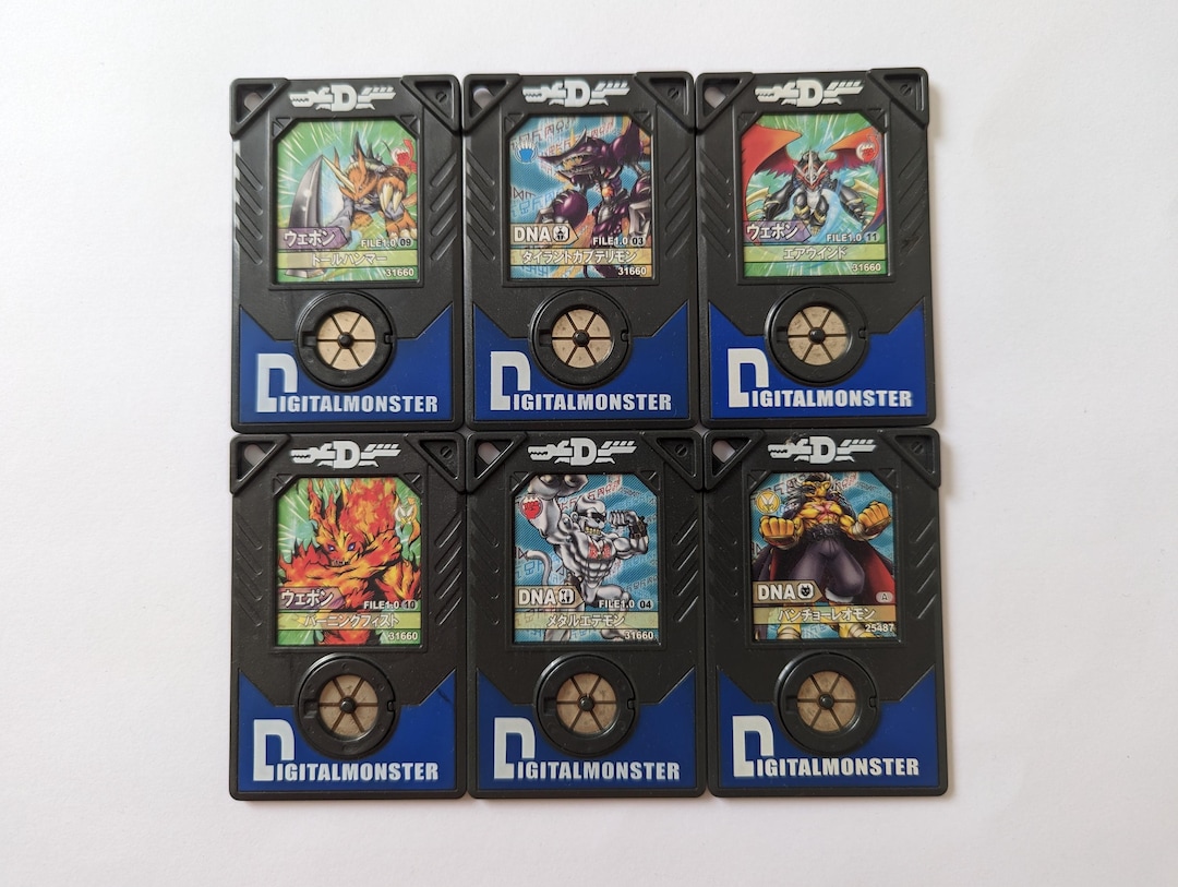 Digimon DDP Chip Digivice Accel Data Plate File 6 Pieces Reguler Mix ...