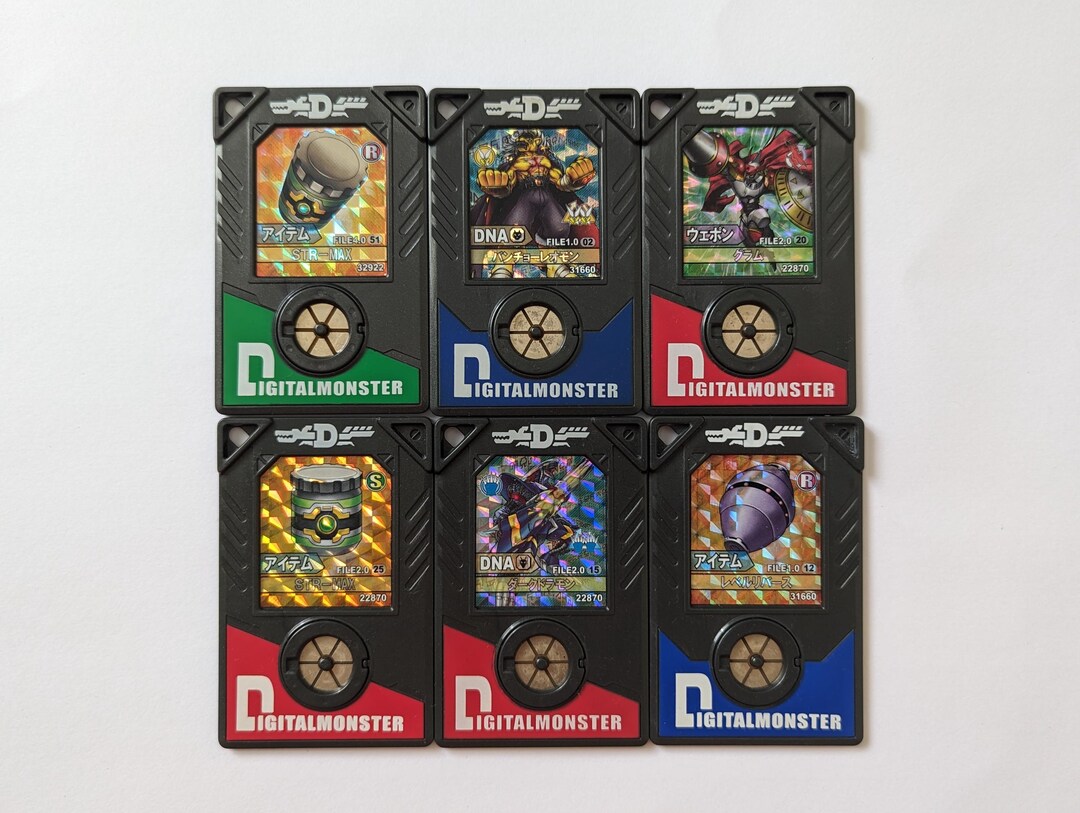 Digimon DDP Chip Digivice Accel Data Plate File 6 Pieces Hologram Rare ...