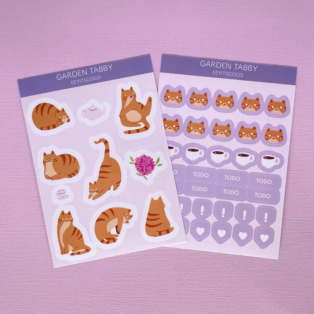 Garden Tabby A6 Planner Sticker Sheet Set - Etsy