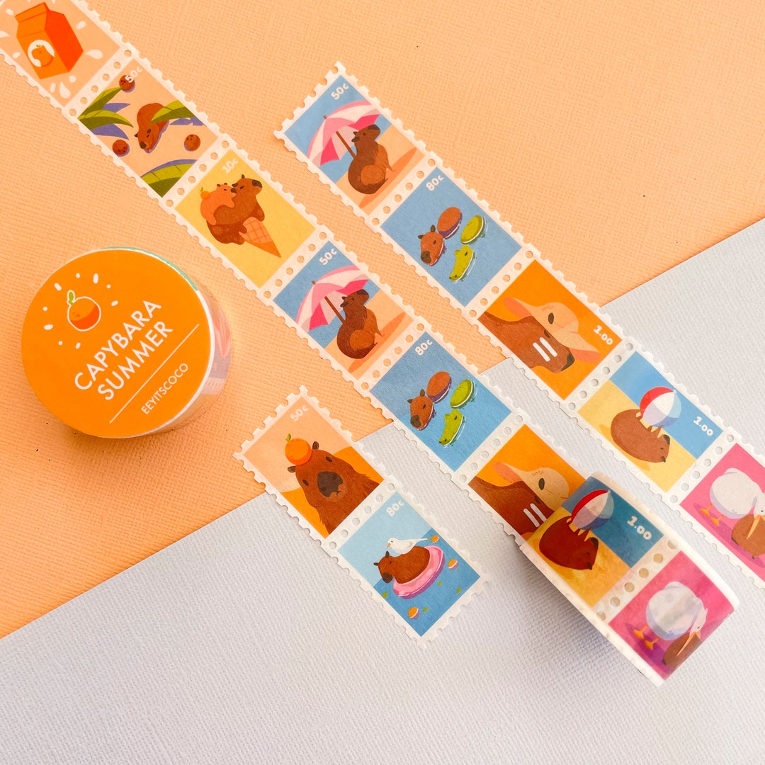 Capybara Summer Stamp Washi Tape - Etsy