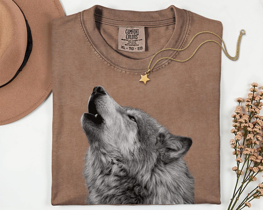 Alpha Wolf T-shirt, Howling Wolf, Wildlife Mens Women, Nature Crewneck ...