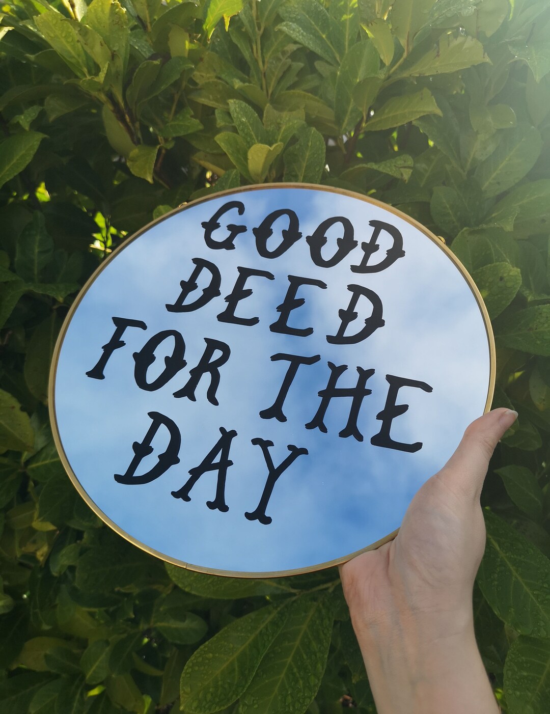 Good Deed for the Day Mirror - Decorative Circle Hanging Mirror With ...