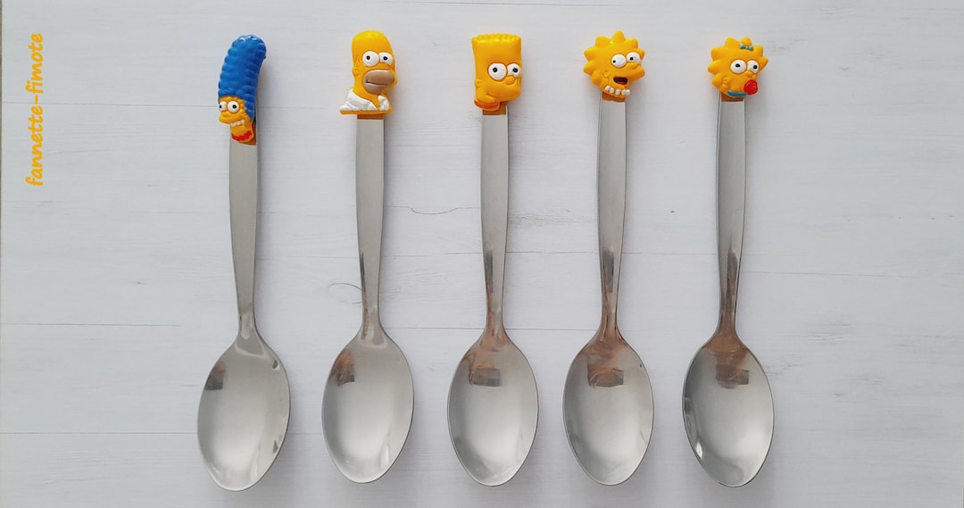 Stainless Steel Spoon Fimo Polymer Clay Adult Child Cartoon the Simpson ...