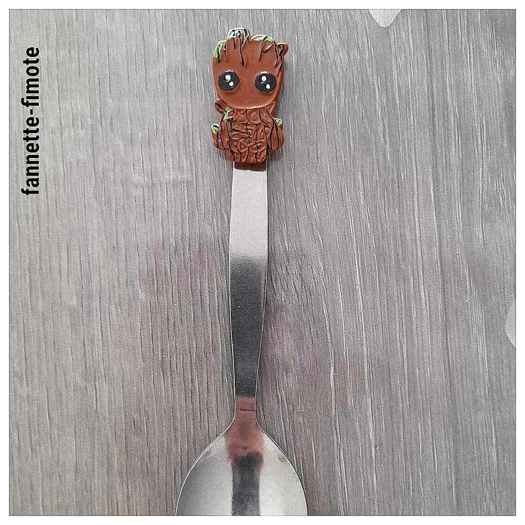 Stainless Steel Spoon in Polymer Clay Fimo Groot Tree - Etsy
