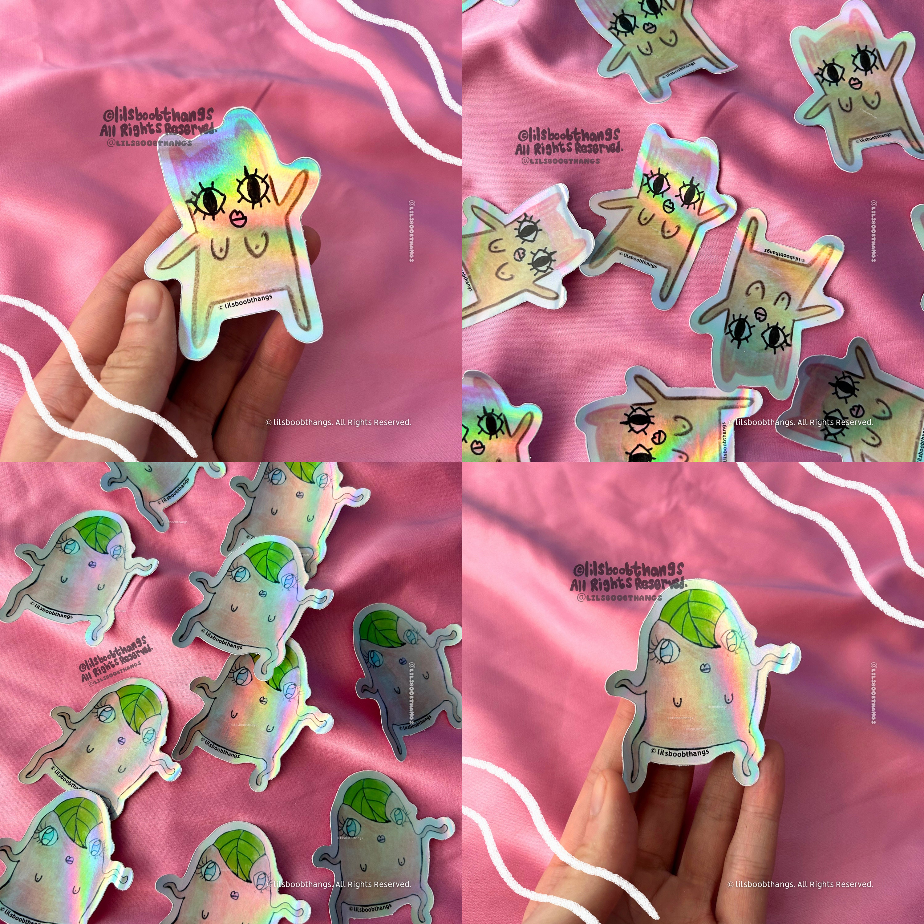 Holographic Sticker Kawaii Sticker Bundle Kawaii Blob - Etsy