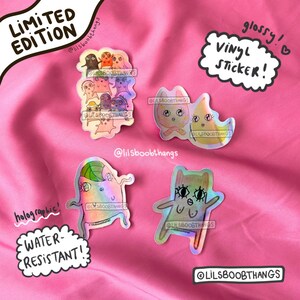 Holographic Sticker, Kawaii Sticker Bundle, Kawaii Blob, Banana Sticker ...