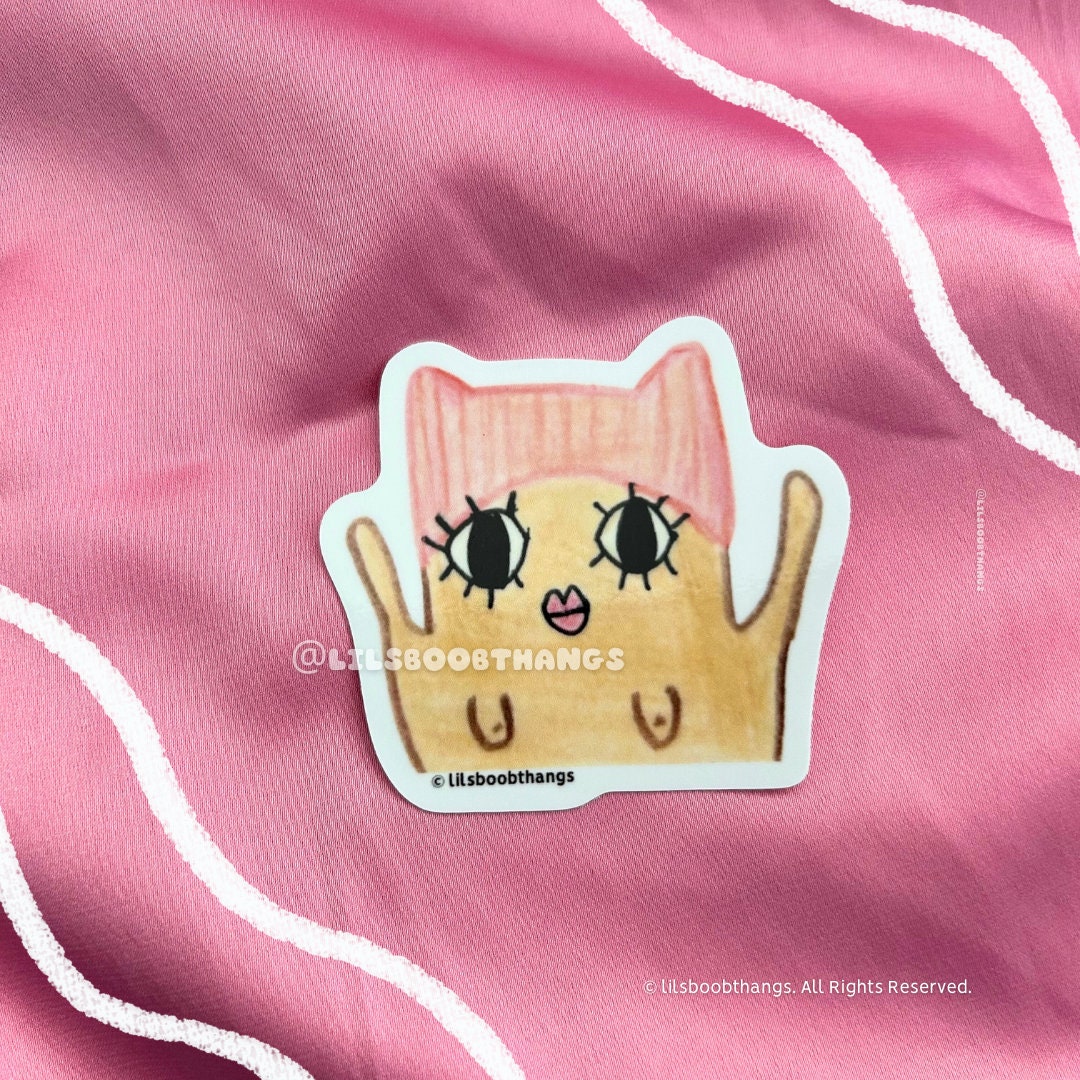 Kawaii Blob Sticker Pink Cat Beanie Sticker Women's - Etsy