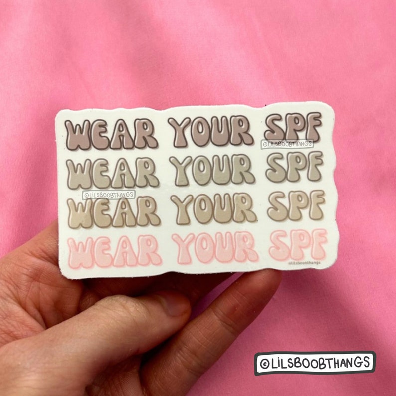 Glossy Sticker, Wear Your Sunscreen , Wear Your SPF Sticker, Laptop ...