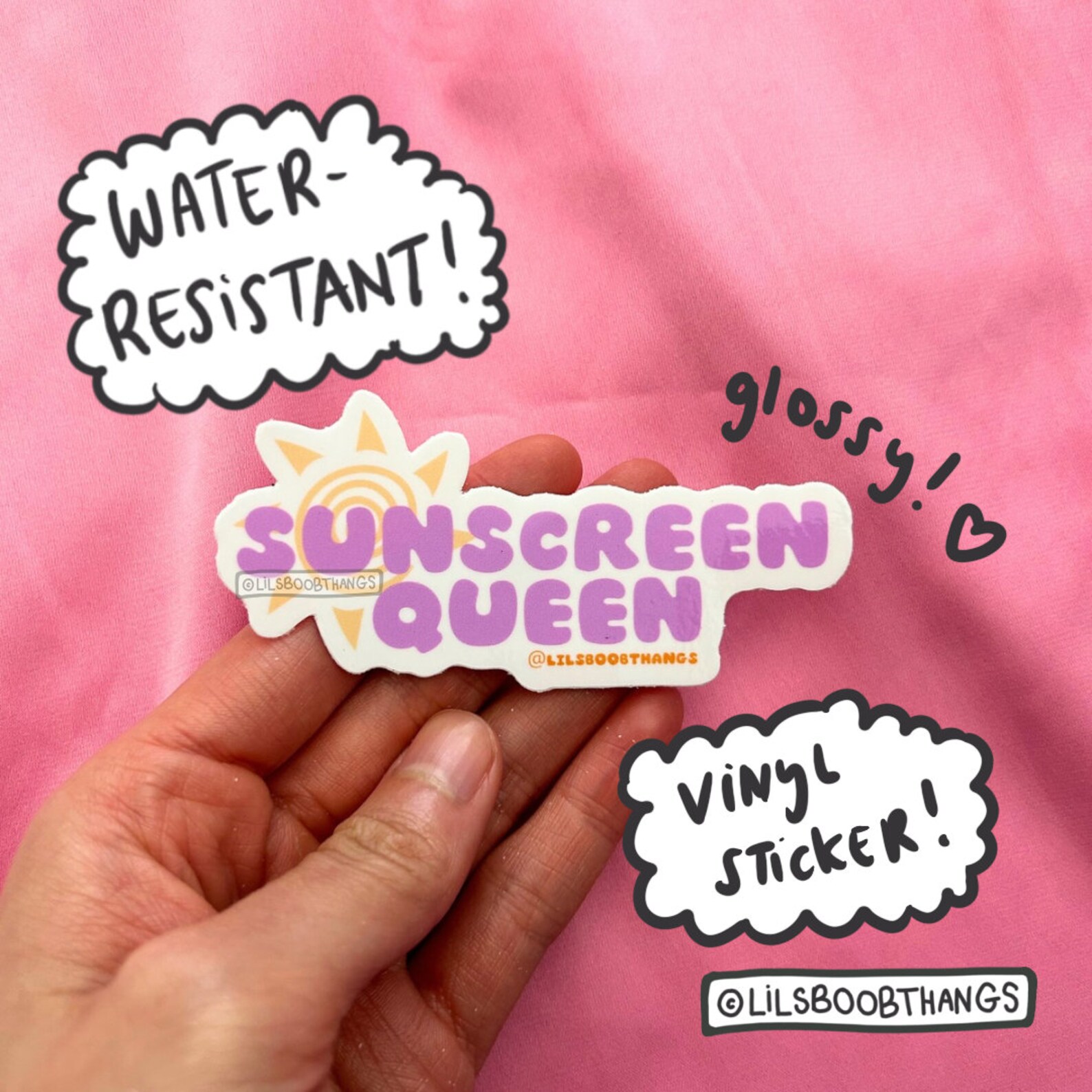 Glossy Sticker, Sunscreen Queen, Wear Your SPF Sticker, Laptop Sticker ...
