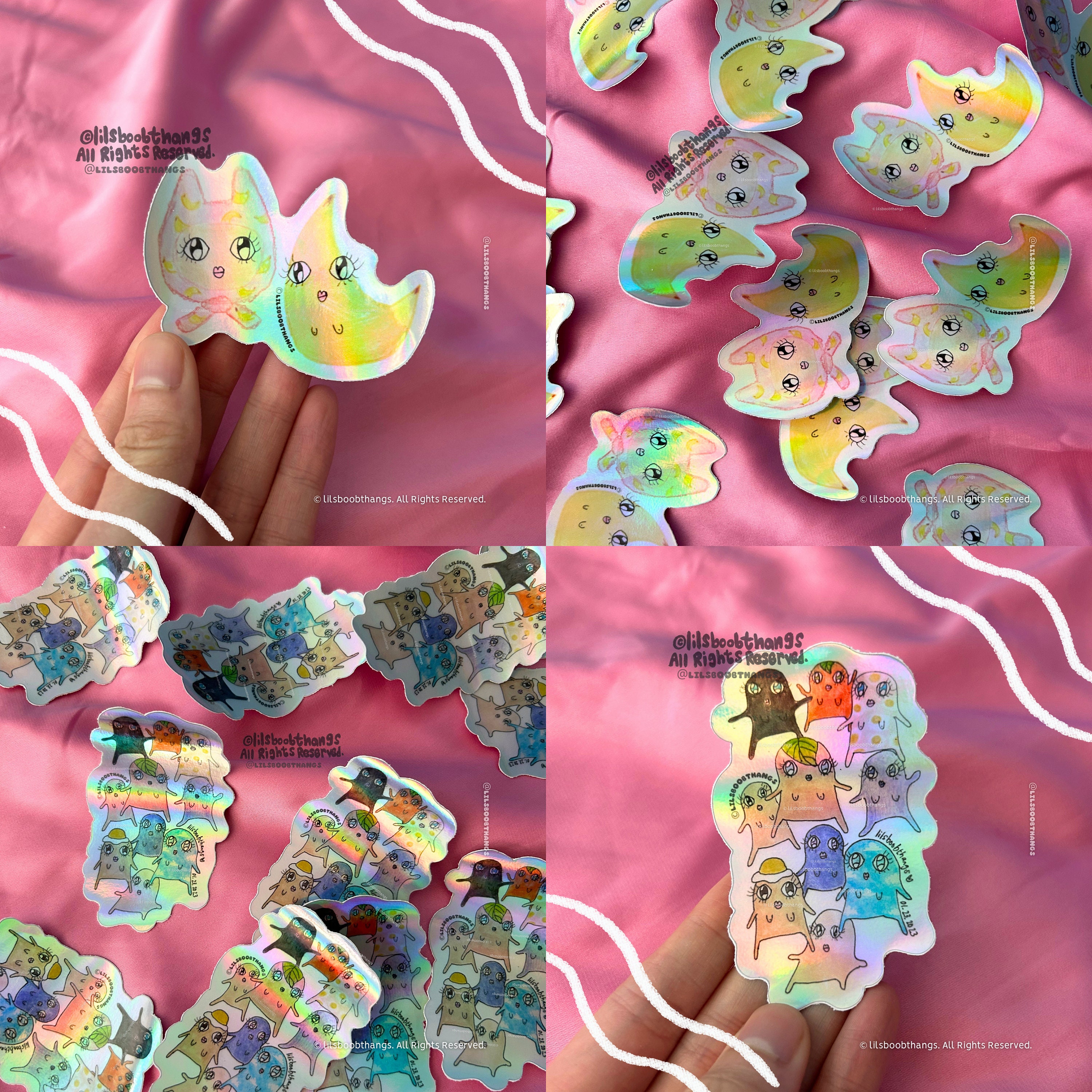 Holographic Sticker Kawaii Sticker Bundle Kawaii Blob - Etsy