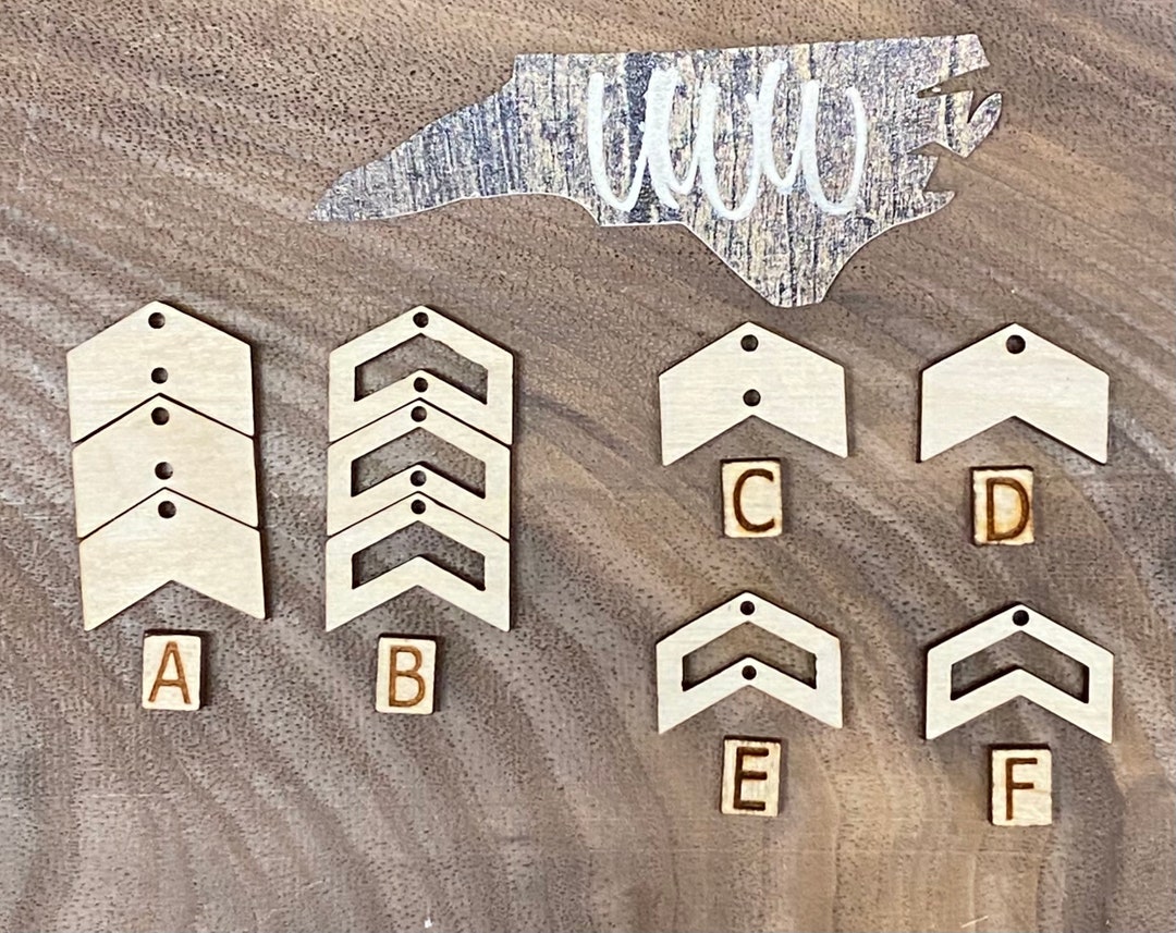 Solid/ Cut Out Chevron Chain and Single Dangle PAIRS - Etsy