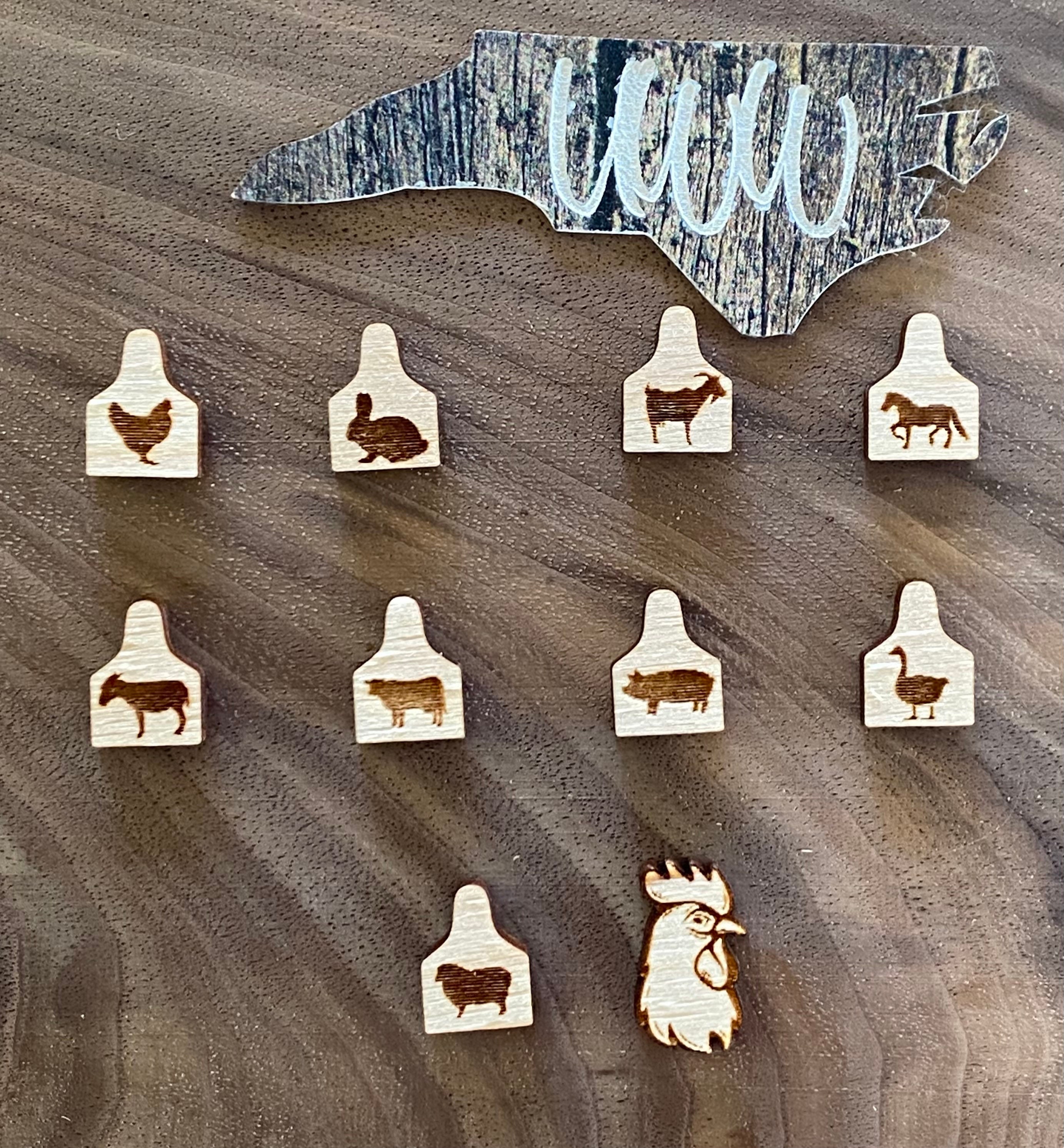 Farm Animal Ear Tag and Rooster Head Stud - Etsy