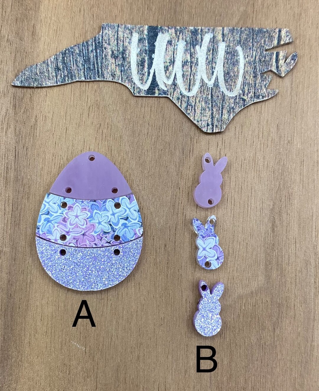 Bunny Chain and Egg Acrylic Dangle PAIRS - Etsy
