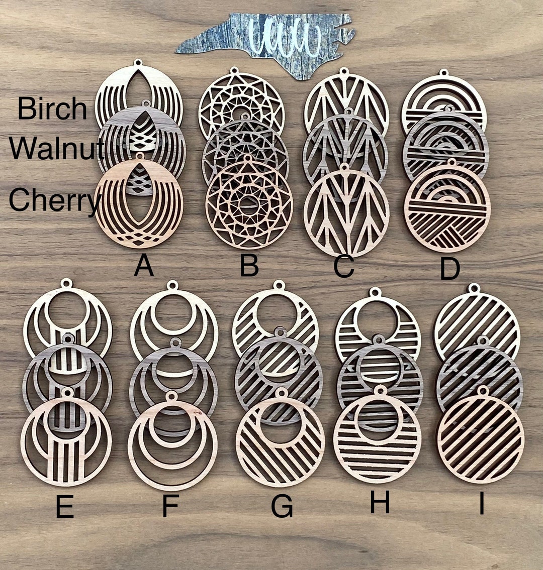 Exotic Wood Intricate Round PAIRS - Etsy