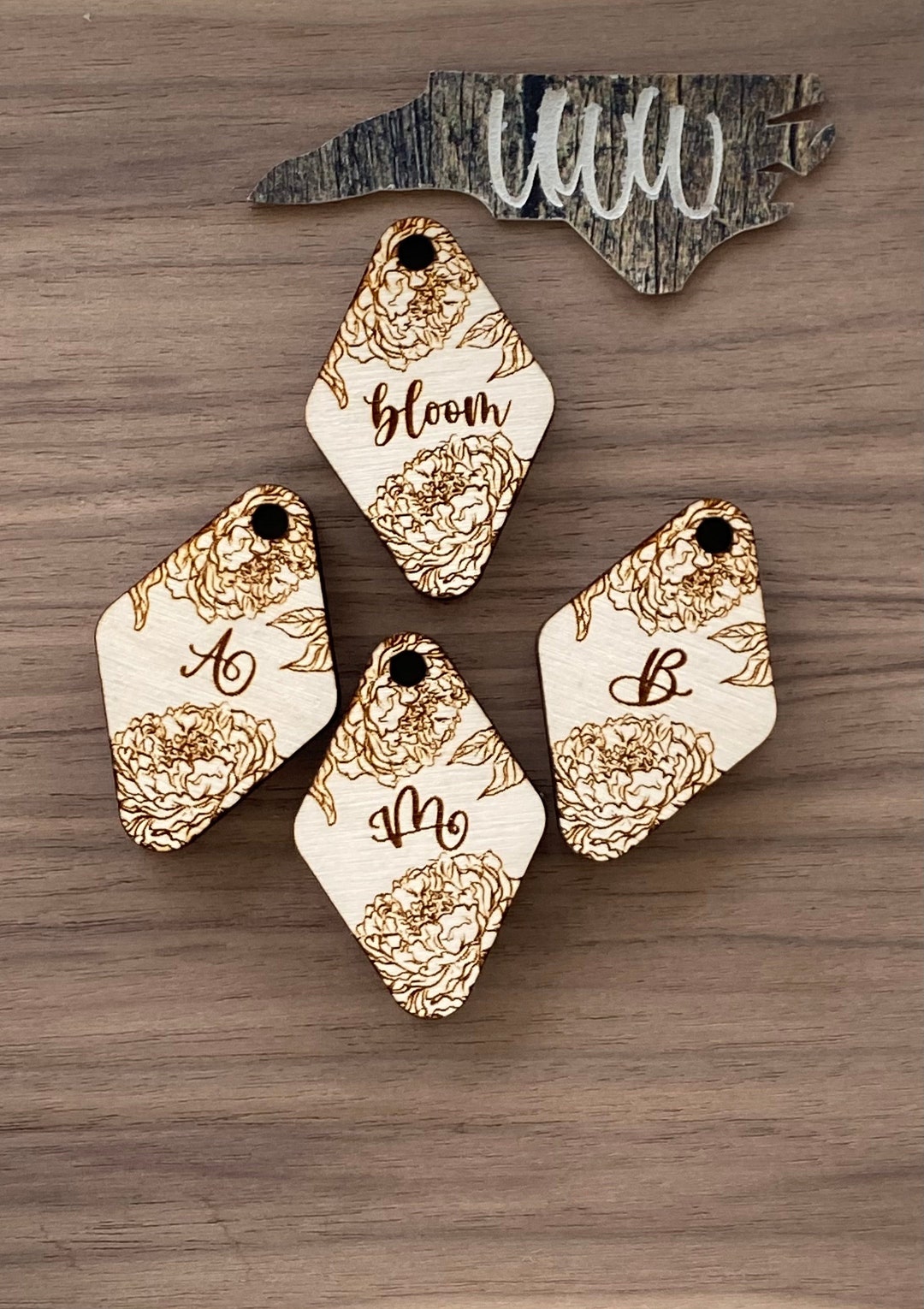 Peony Monogram Keychain Blanks - Etsy