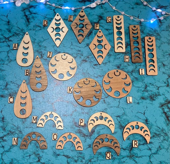 Moon Phase laser cut wooden blanks | Etsy