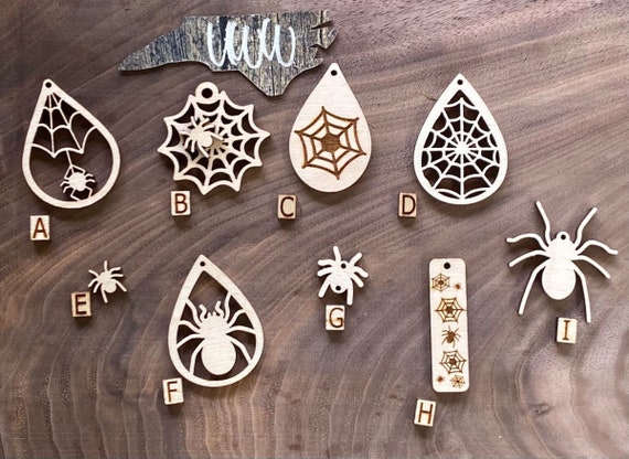 Spider/ Spider Web Teardrop Drop Dangle Bar Stud - Etsy