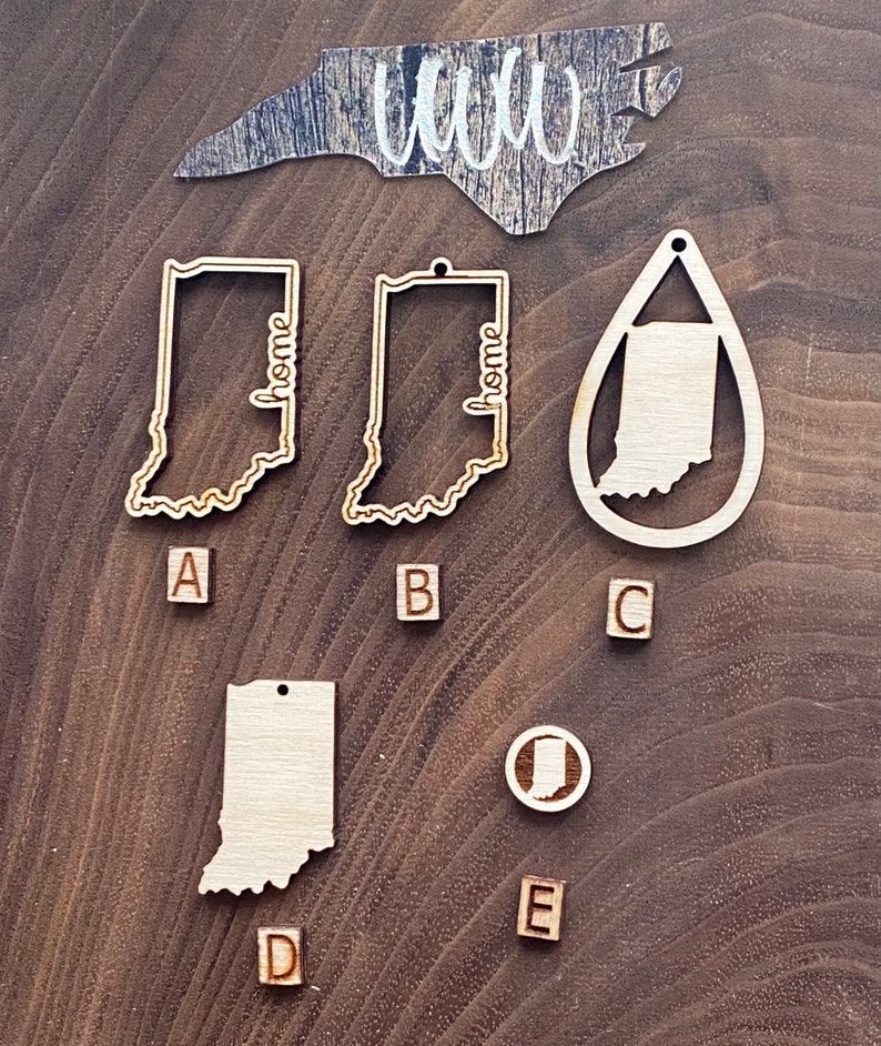 Indiana State Shape Teardrop and Stud PAIRS - Etsy