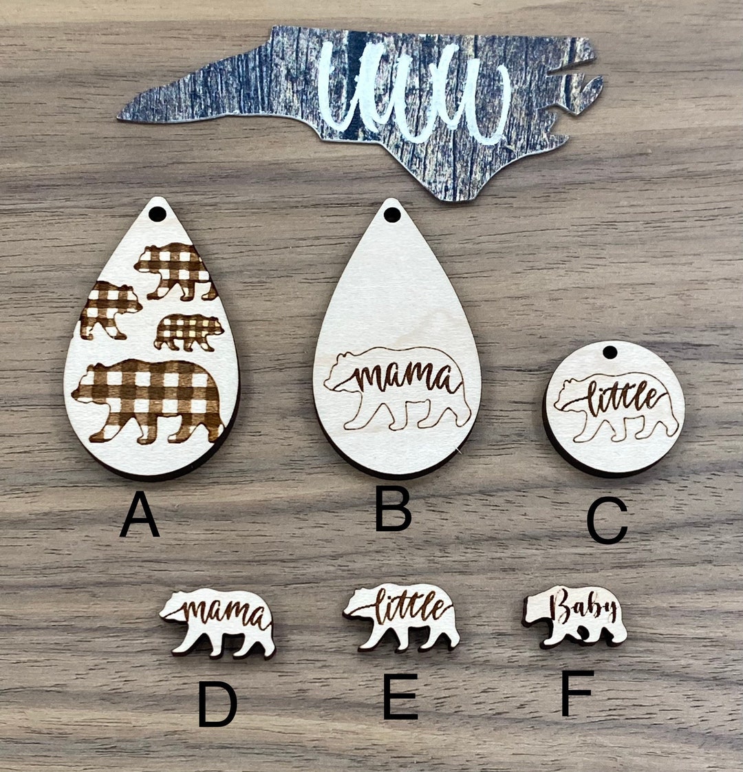 Mama Bear Dangle and Stud - Etsy