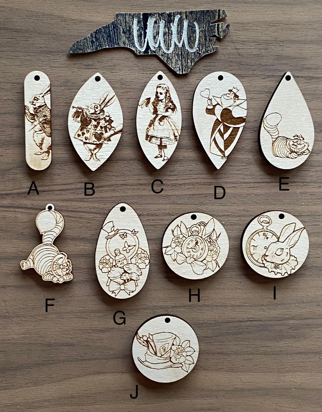 White Rabbit Theme Teardrops and Round PAIRS - Etsy