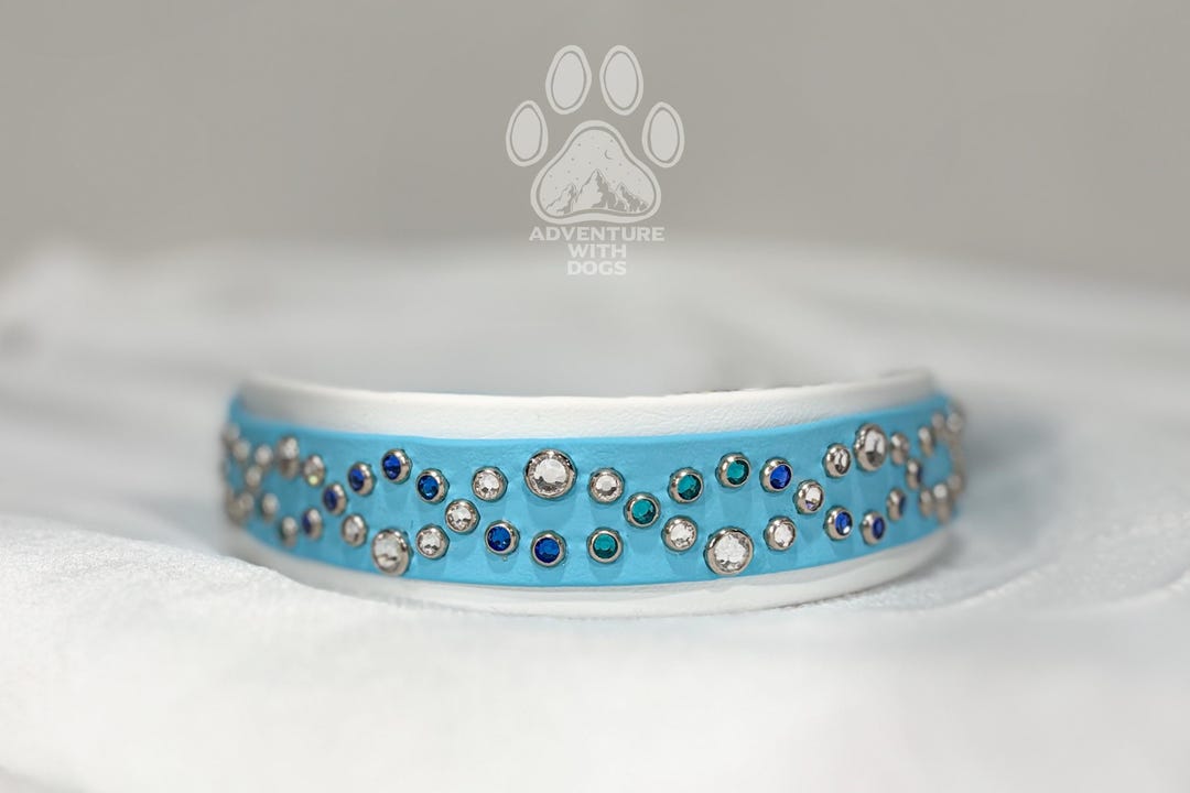 RTS Handmade Biothane Rhinestone Dog Collar – 1.5" Wide, Waterproof - Etsy