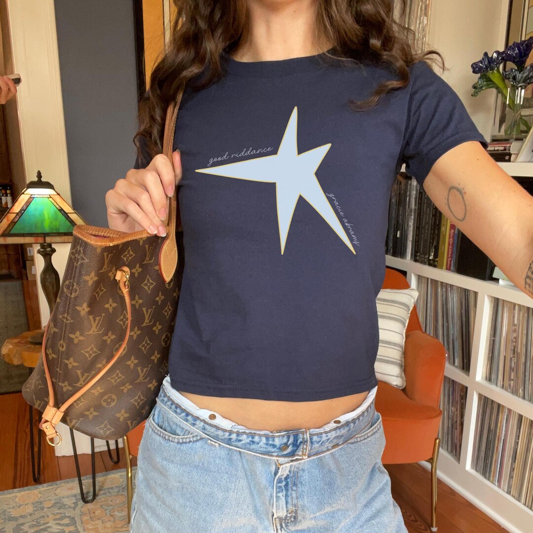 Good Riddance Baby Tee Blue Star Graphic White, Blue, Pink, Navy Y2K ...