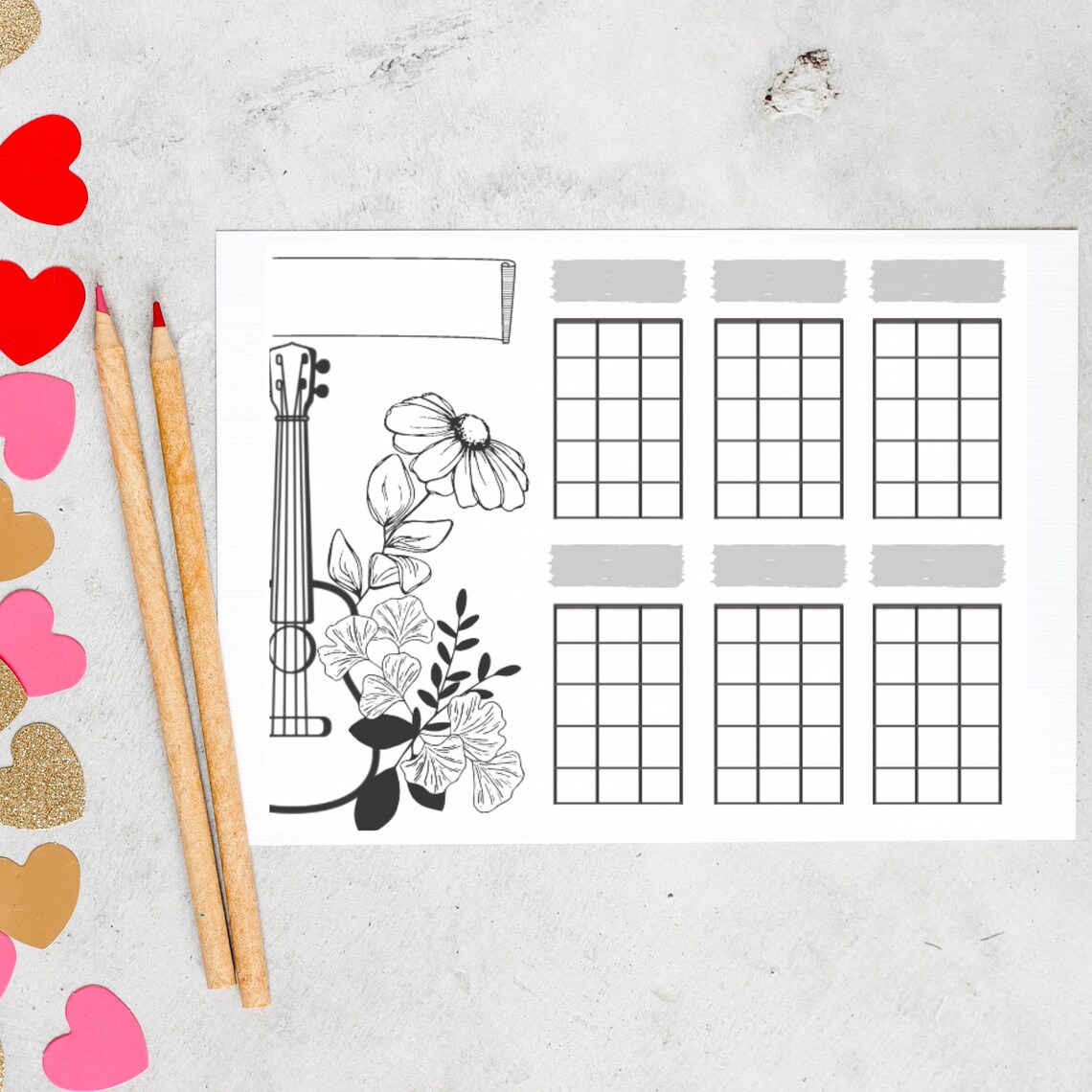 Ukulele, Guitar - PRINTABLE Study Cards | Tarjetas De Estudio Ukulele O ...