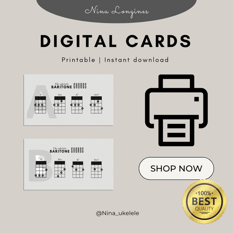 BARITONE CHORDS - Printable Cards - Etsy