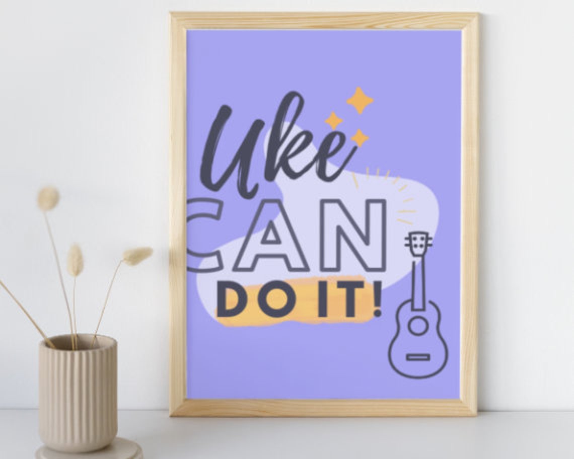 Uke Can Do It- Ukulele Art Wall - Etsy