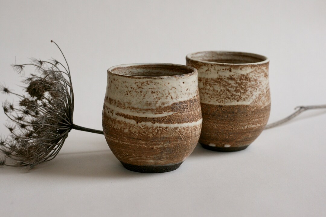 Handmade Round Ceramic Cup | Small Pottery Cup | Japanese Style Pottery ...